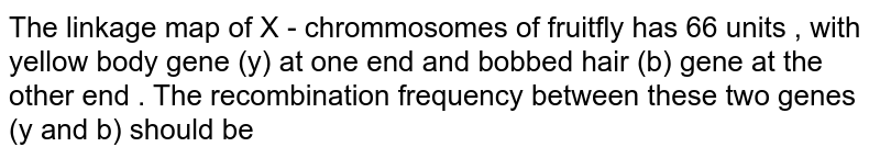 The linkage map of X-chromosome of fruit fly has 66 units with ye