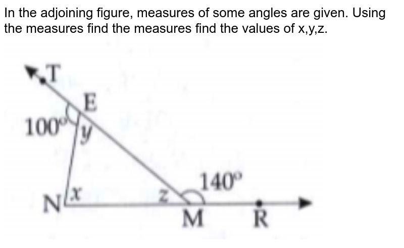 Given below are the angles x y and z. Without measuring these ang