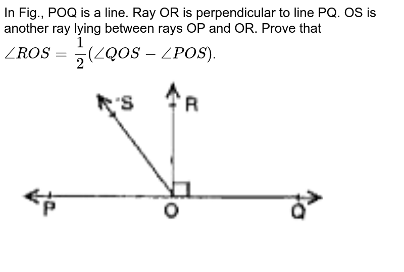 In the below fig POQ is a line. Ray OR is perpendicular to line P