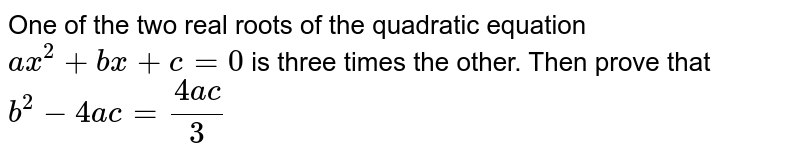 If One Root Of The Quadratic Equation Ax2 Bx C 0 Is Double T