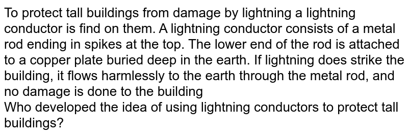 Identify the lightning conductor and the copper plate in Fig. 15.2