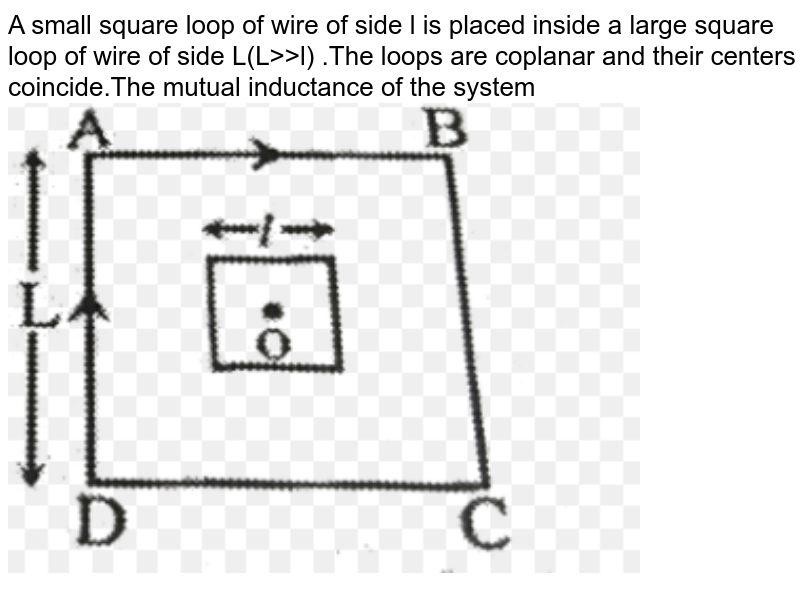 A small square loop of wire of side l is placed inside a large squ