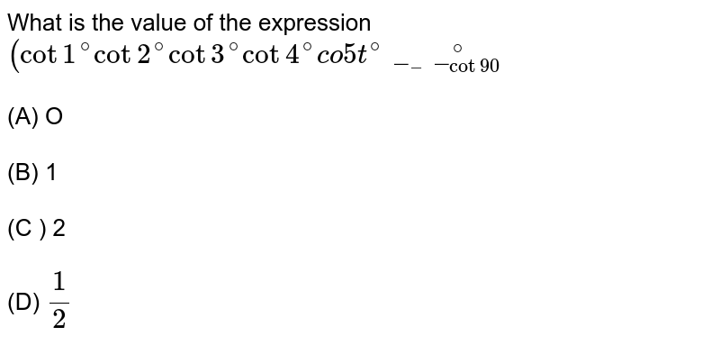 sec210 - cot2 80 = ?a 1 b 0 c 3/2 d 1/2