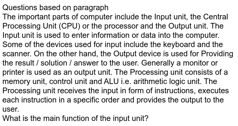A Computer Follows The Rule Of Ipo Input Process Output Cycle