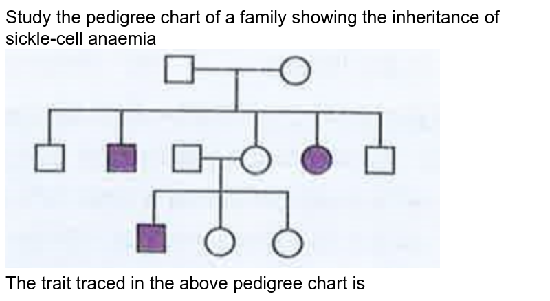 Study the pedigree chart of a family showing the inheritance of sickle ...