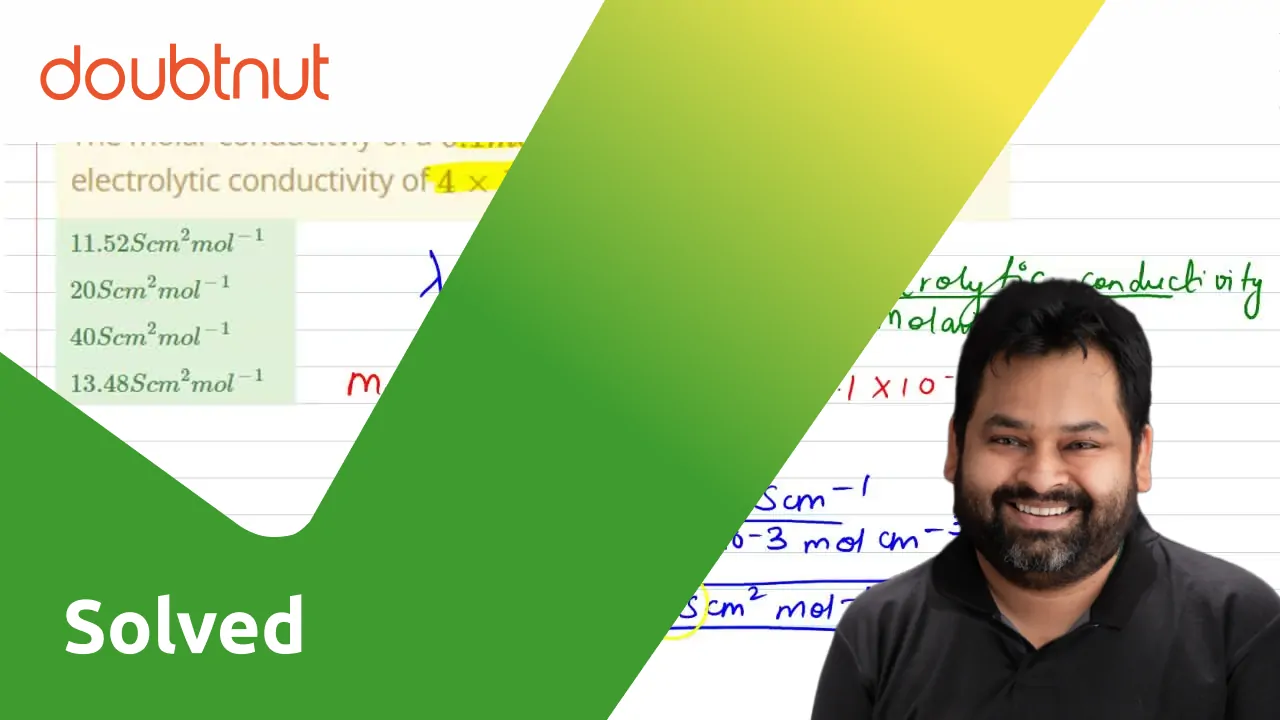  Gujrati The Molar Conducitviy Of A 0 1 Mol dm 3 Solution Of KNO 