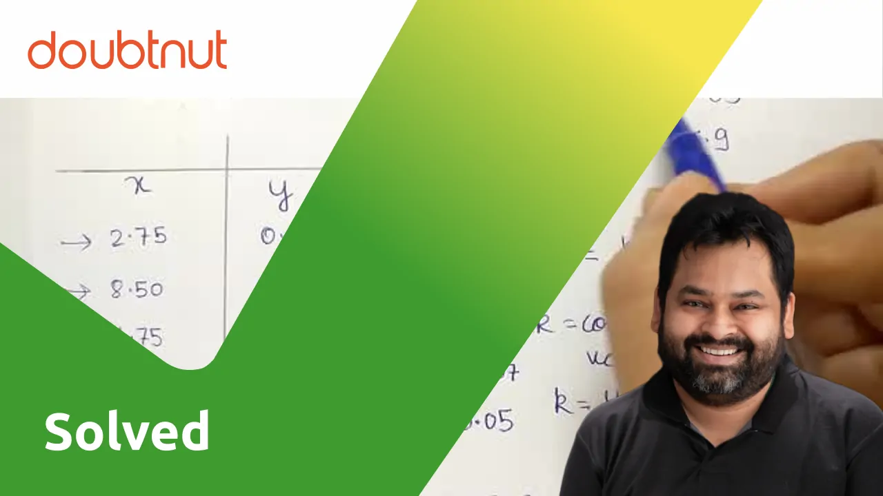 The table below gives experimental data value for variables x and y. T