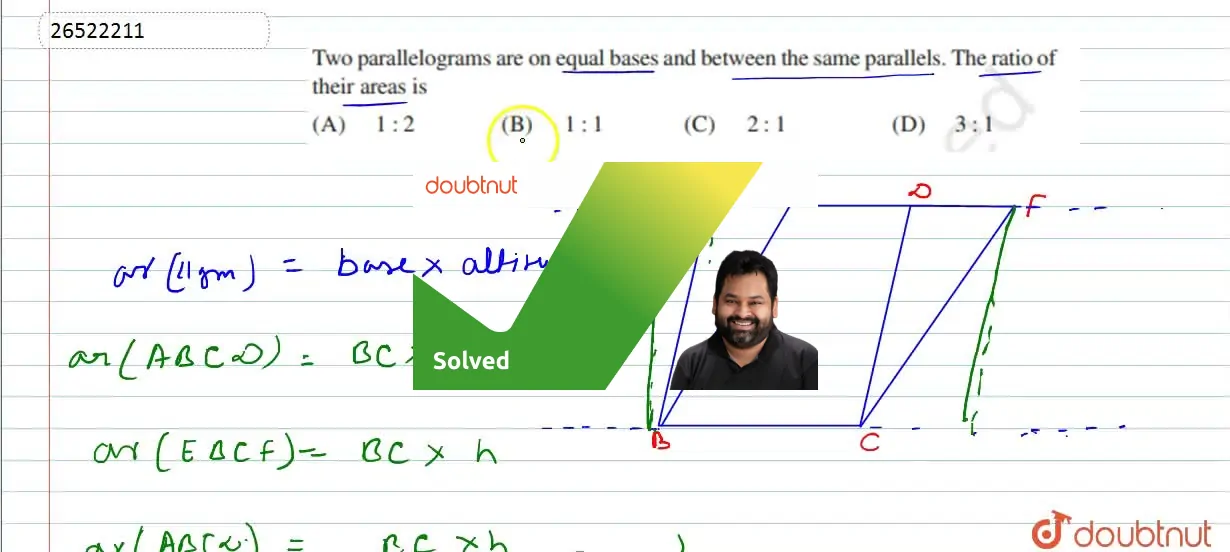 Two parallelograms are on equal bases and between the same parallels.