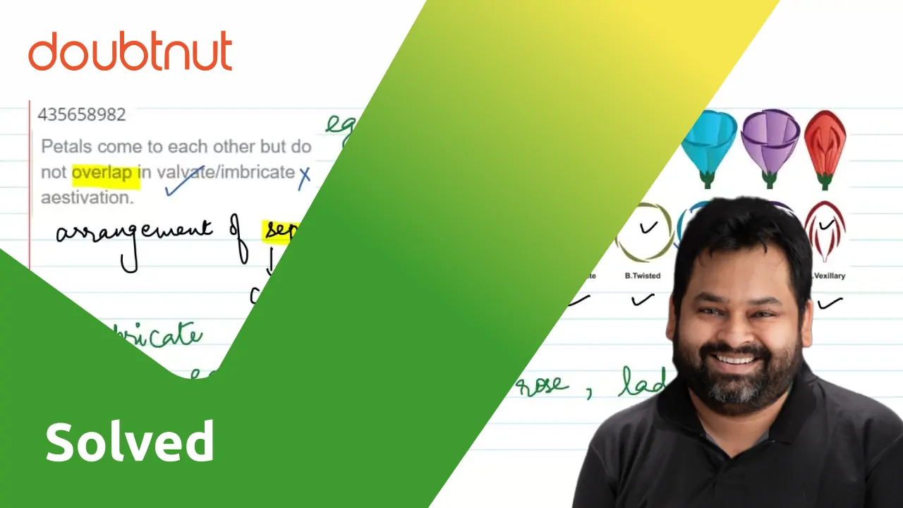 Petals come to each other but do not overlap in valvate/imbricate aest