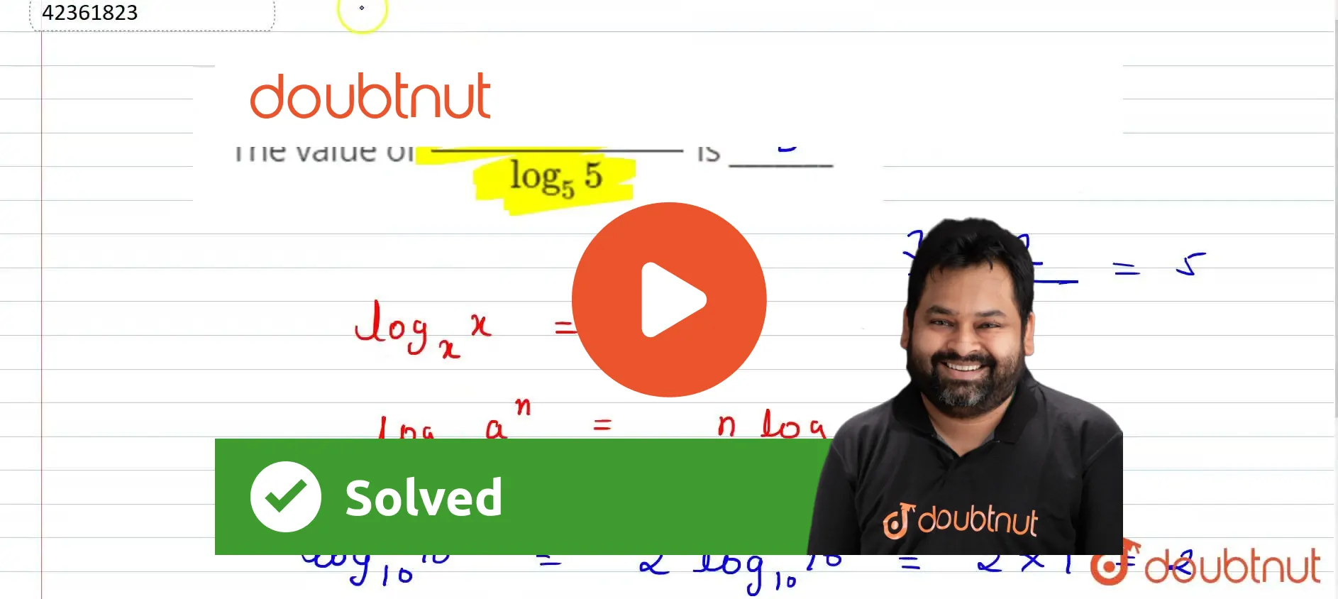 The Value Of 3 Log 10 10 2 log 5 5 Is