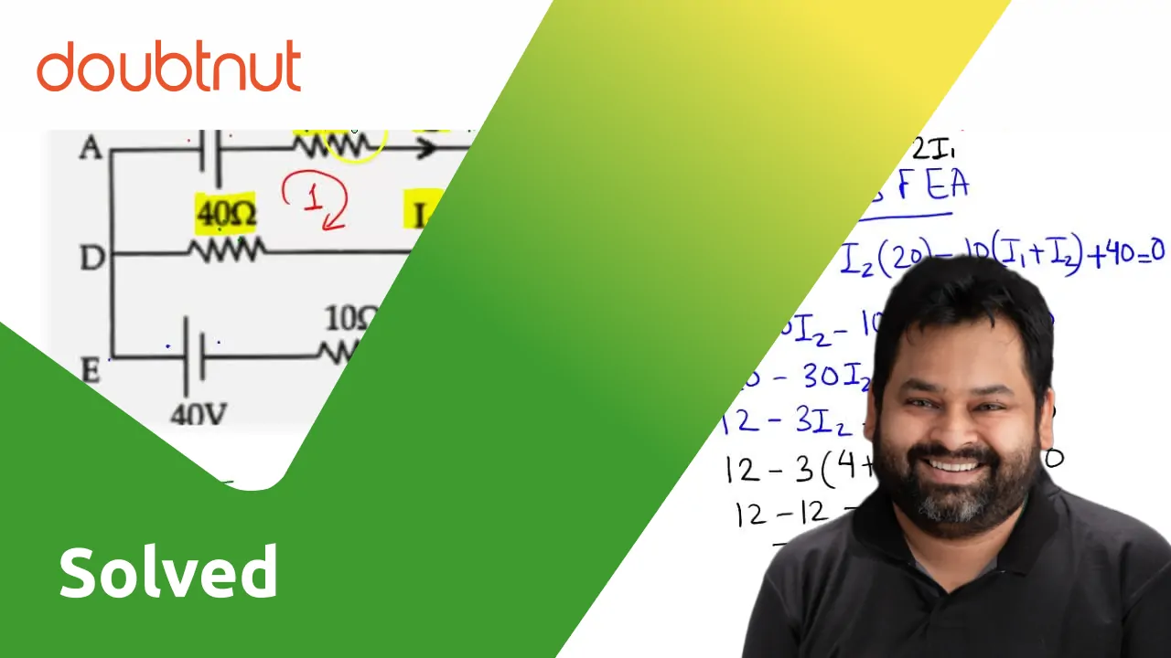 Using Kirchhoff.s rule, calculate the current through 40Omega and 20Om