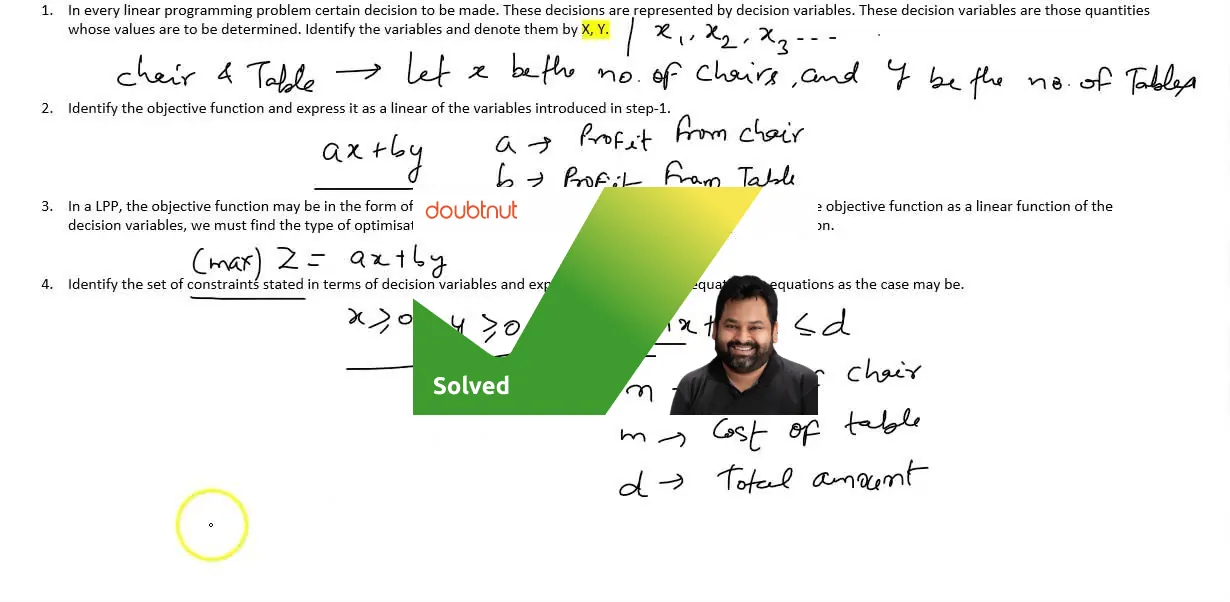 Mathematical Formulation Of Linear Programing Problemexample 
