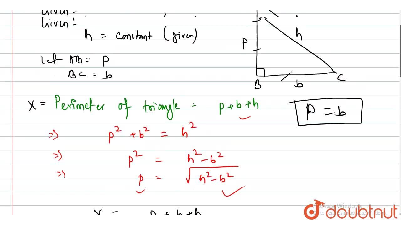 Perimeter Of A Right Triangle