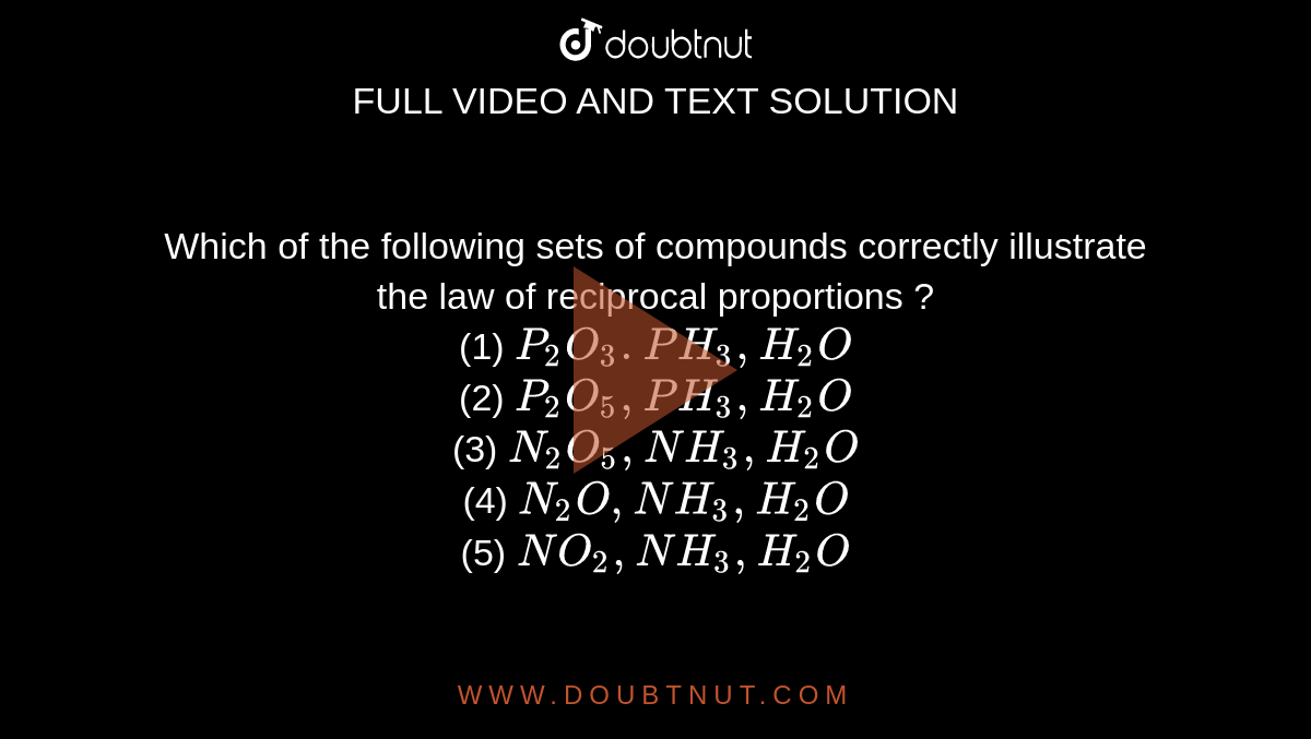 Law Of Reciprocal Proportions