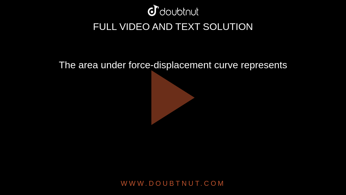 The Area Under Force Displacement Curve Represents