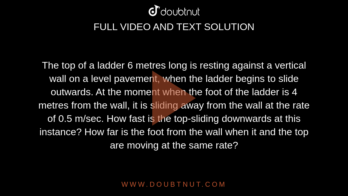 The Top Of A Ladder 6 Metres Long Is Resting Against A Vertical Wall On the-top-of-a-ladder-6-metres-long-is-resting-against-a-vertical-wall-on