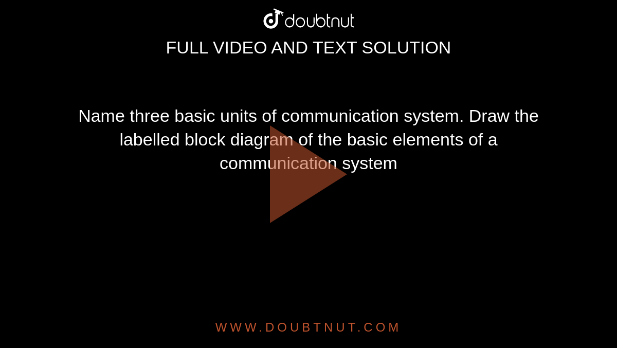 Name Three Basic Units Of Communication System Draw The Labelled Block name-three-basic-units-of-communication-system-draw-the-labelled-block