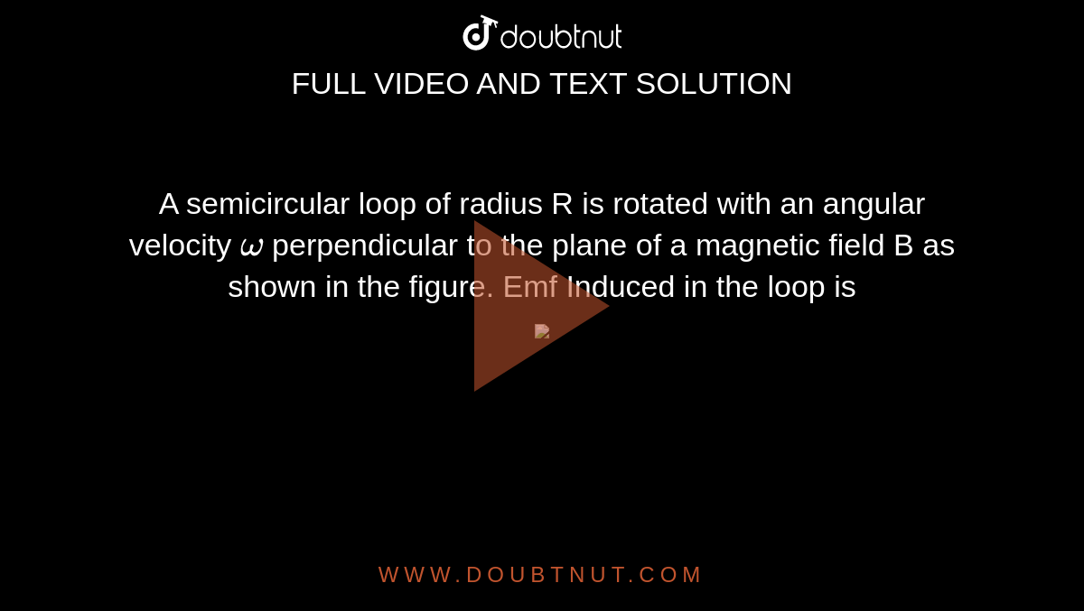 A Semicircular Loop Of Radius R Is Rotated With An Angular Velocity 1182