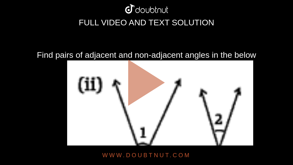 Find pairs of adjacent and non-adjacent angles in the below figures: